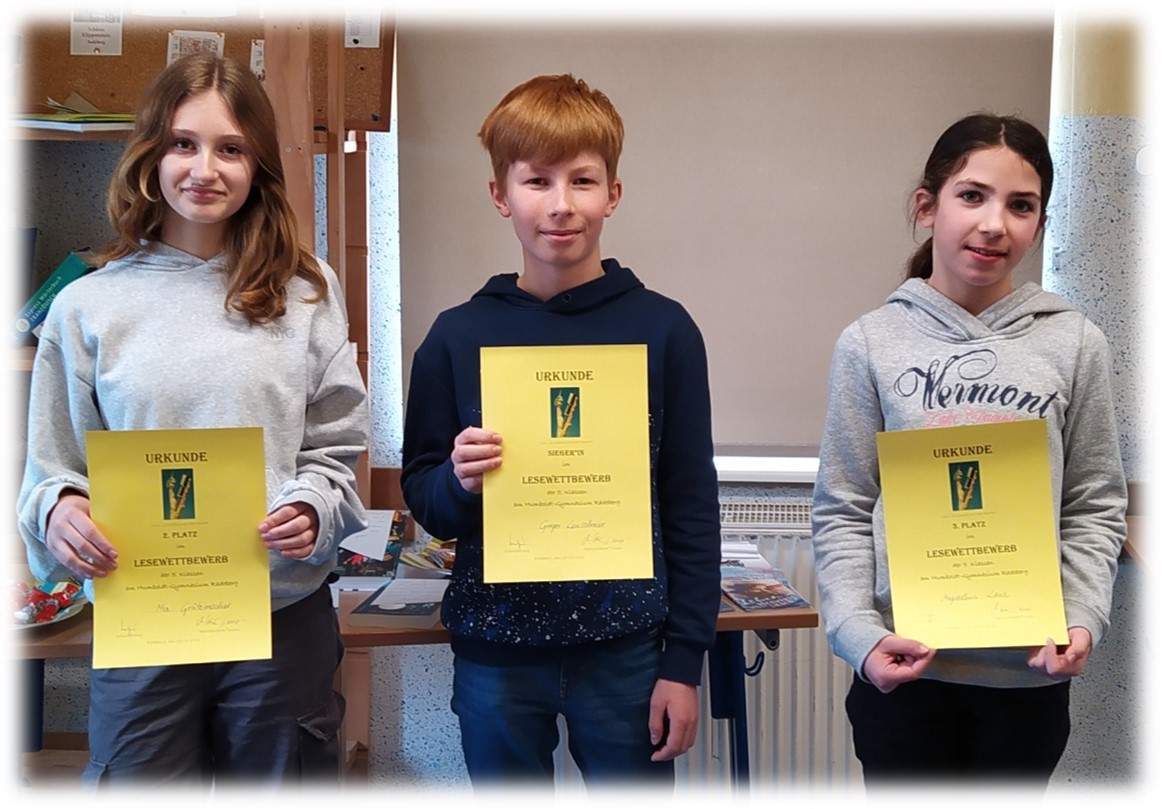 Sieger im Vorlesewettbewerb KS 5 – Humboldt-Gymnasium Radeberg